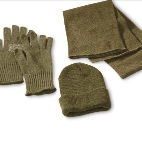 US Military | Accessories | Genuine Us Military Surplus Wool Hat Gloves ...